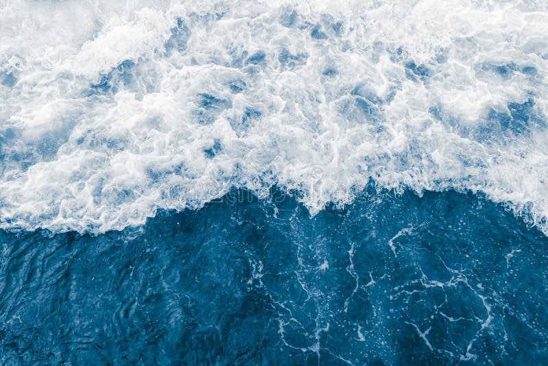 Dark Blue Sea Ocean Wave and Liquid White Foam Stock Photo - Image of ...