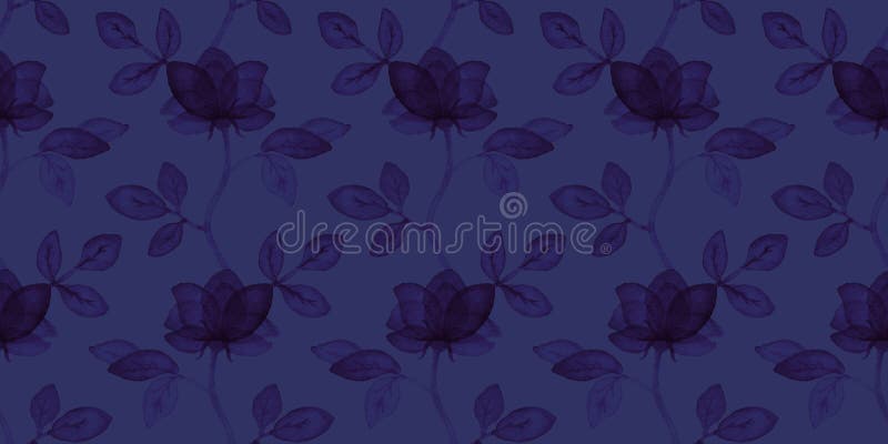 Dark Blue Seamless Pattern with Hand Drawn Simple Roses Stock Photo ...
