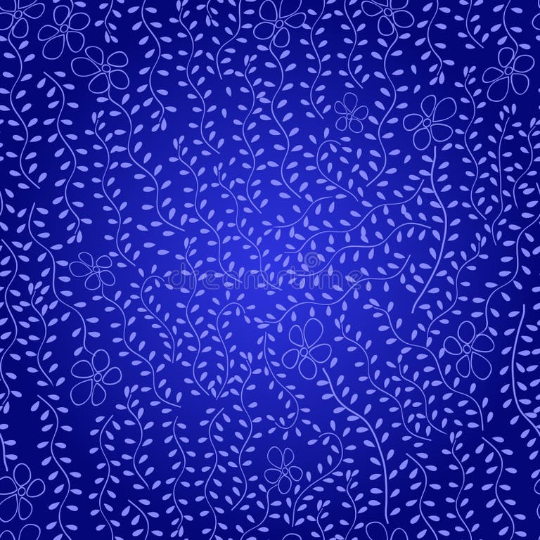 Dark Blue Seamless Pattern with Leaves Stock Vector - Illustration of ...