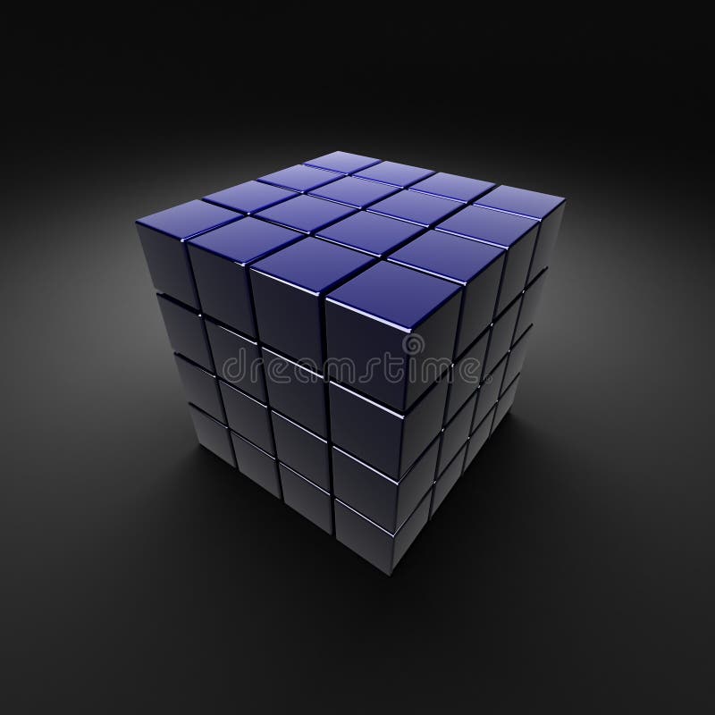 Dark Blue Sectional Cube Picture. Image: 8415496