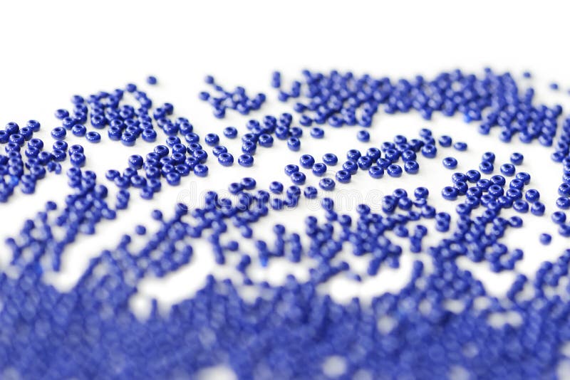 Dark Blue Seed Beads Scattered on a White Surface Stock Image - Image ...