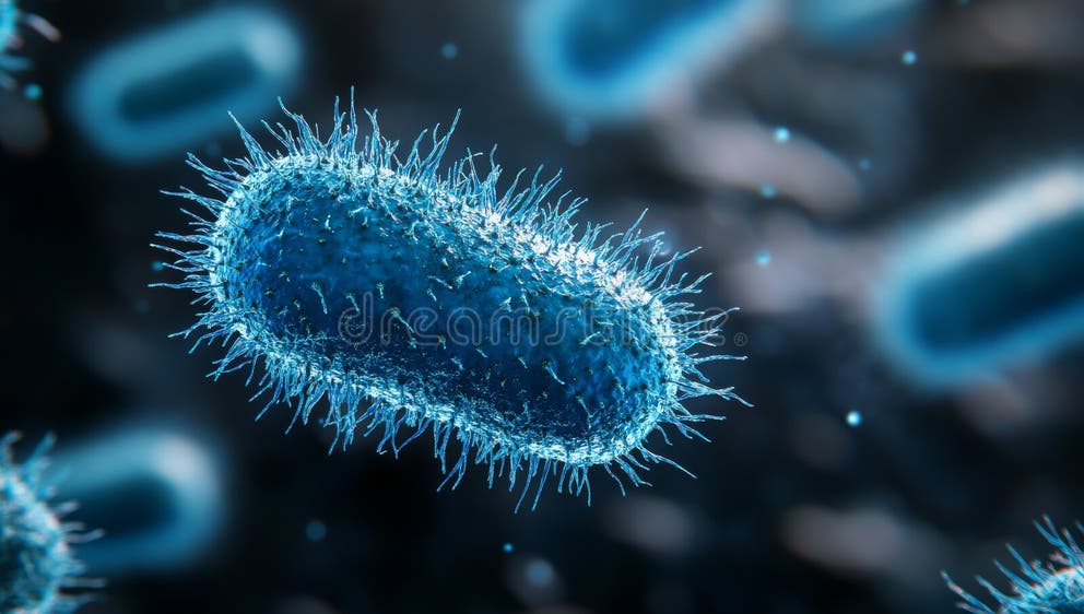 A Dark Blue Setting Contains Rod-shaped Bacteria Under Microscopic View ...