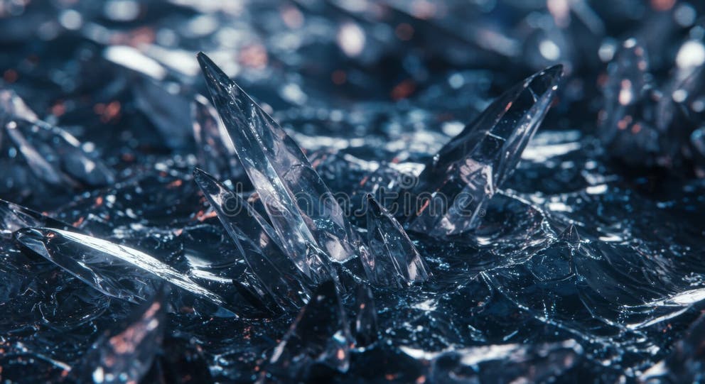 Dark Blue Sharp Crystals Abstract Background Stock Illustration ...