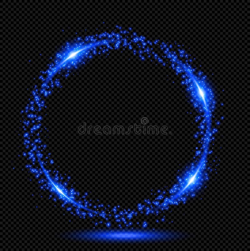 Dark Blue Shining Ring with Sparks on Transparent Background Stock ...