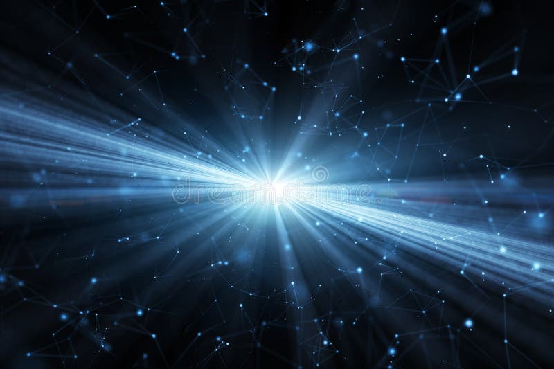 Dark Blue Shiny Metaverse Digital Technology Cyberspace Network. Stock ...