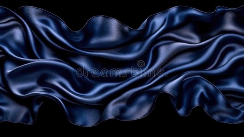 Dark Blue Silk Fabric Waves, Elegant, Luxurious, Flowing Texture Stock ...