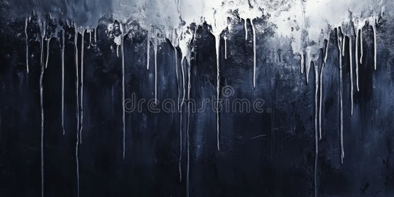 Dark Blue and Silver Paint Drips Down a Modern Background, Creating a ...