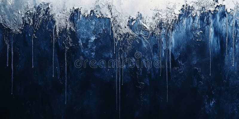 Dark Blue and Silver Paint Drips Down a Modern Background, Creating a ...