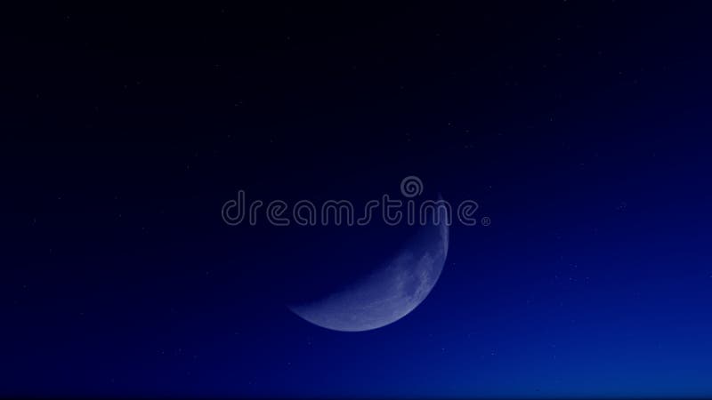 Dark Blue Sky with a Big Half Moon Stock Image - Image of sunset ...