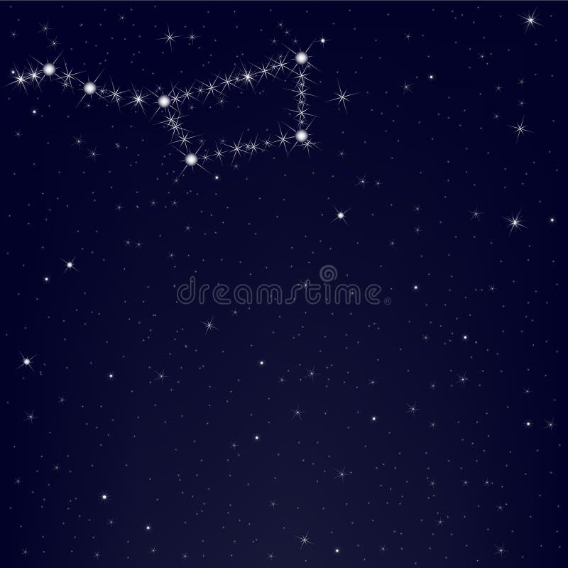 Dark Blue Sky With Constellation. Vector Stock Vector - Illustration of ...
