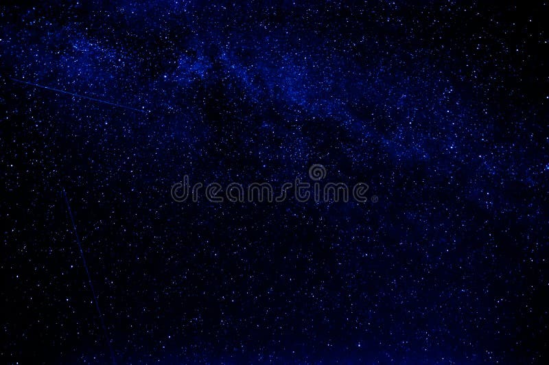 Dark Blue Sky with Falling Stars and Milky Way Stock Photo - Image of ...