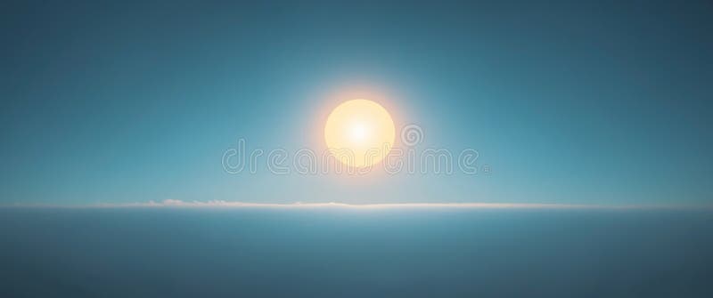 A Dark Blue Sky with a Large Sun in the Background Stock Image - Image ...