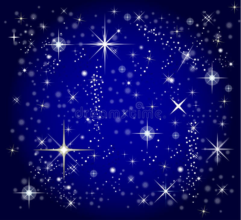 Dark Blue Sky and Star Background Stock Vector - Illustration of design ...
