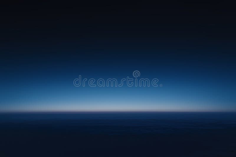 Dark Blue Sky Turning Light Blue at the Horizon Over Clouds Stock ...