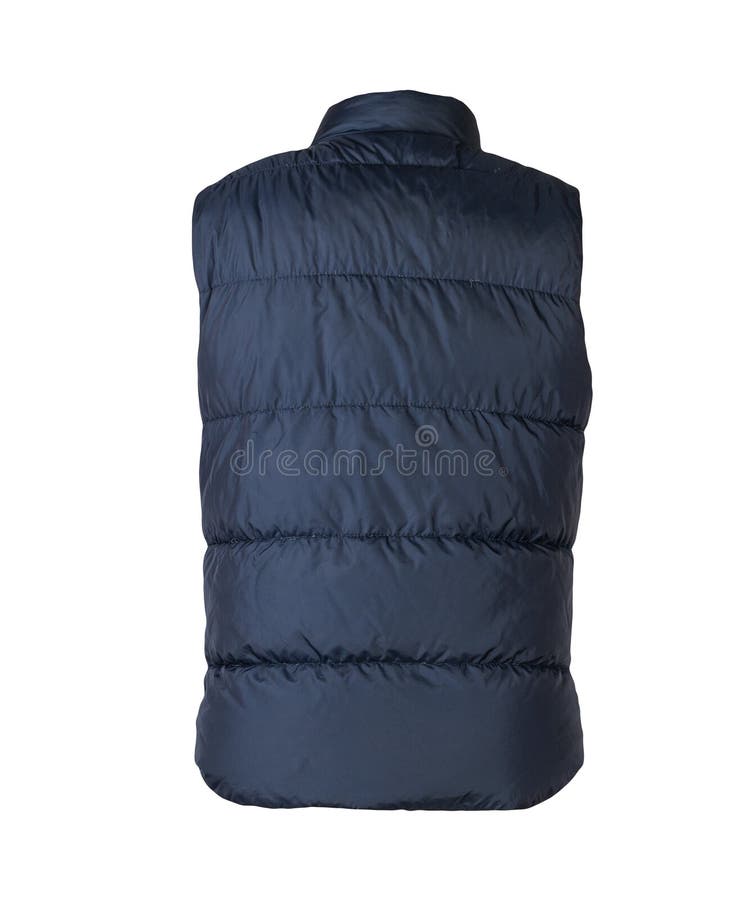 Dark Blue Sleeveless Jacket Isolated on White Background Stock Photo ...