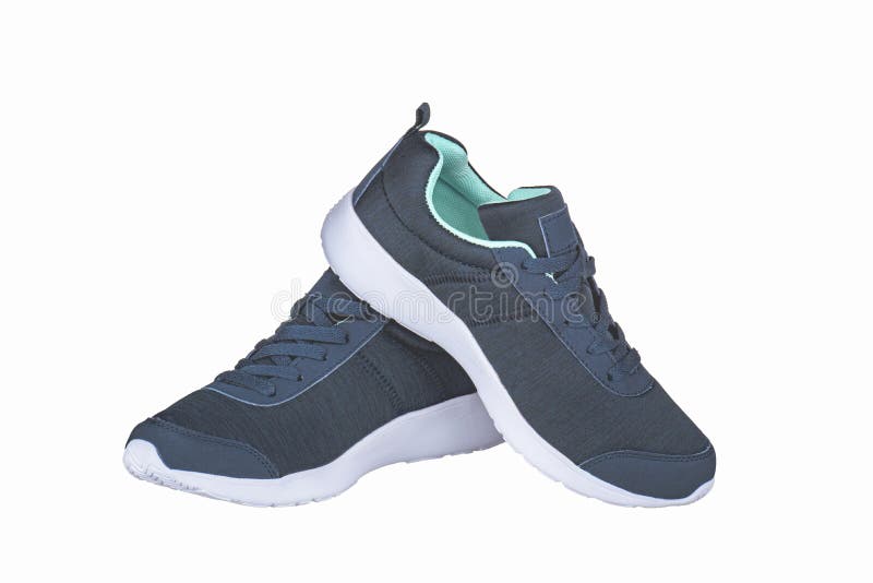 Dark Blue Snickers with a White Sole Stock Photo - Image of fashion ...