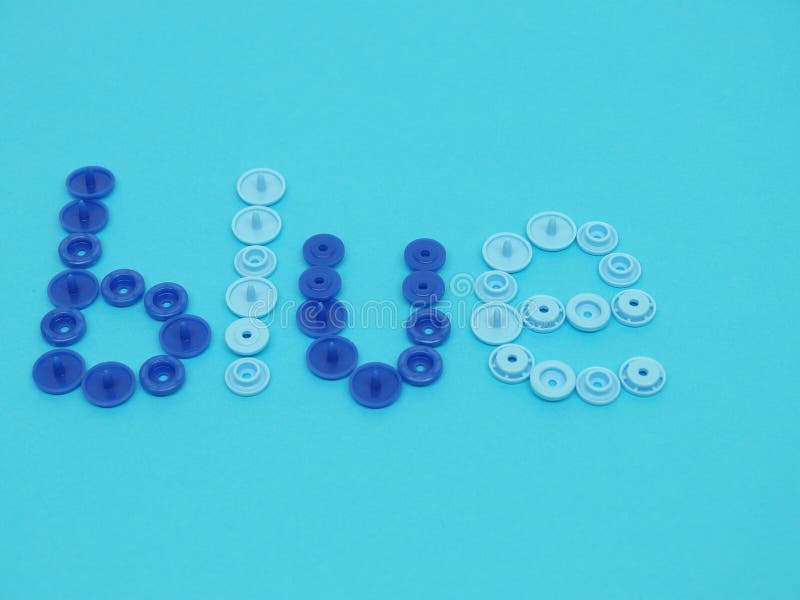 Blue Words from Snap Buttons Stock Image - Image of abstract, object ...