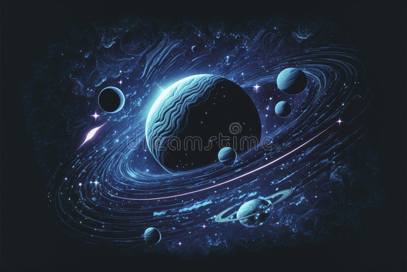 Dark Blue Space Design Vector Stock Illustration - Illustration of dark ...