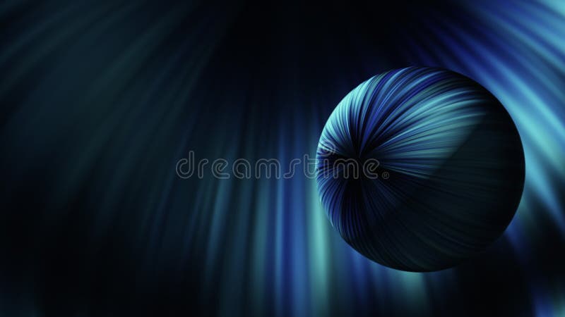 The Dark Blue Sphere Rotates Very Fast in the Blue Light Line Virtual ...