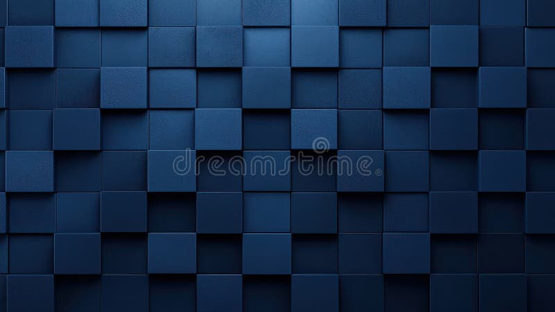 Dark Blue Square Pattern Wallpaper, Modern Geometric Design for Walls ...
