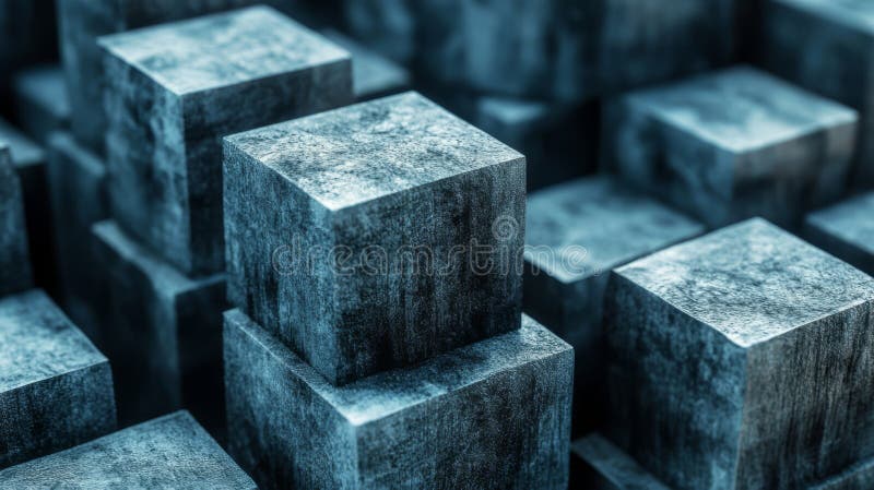 Dark Blue Stacked Cubes Abstract Background Stock Illustration ...