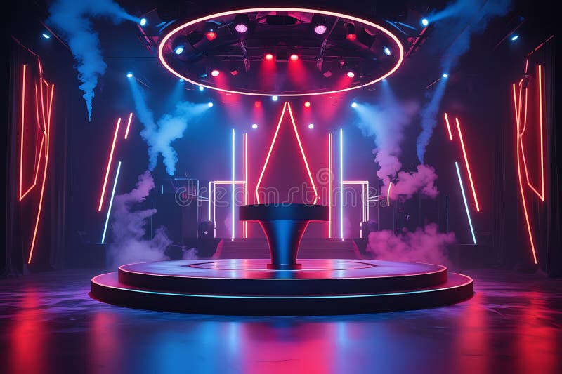 Dark Blue Stage Podium Serves As a Versatile Product Platform, Offering ...