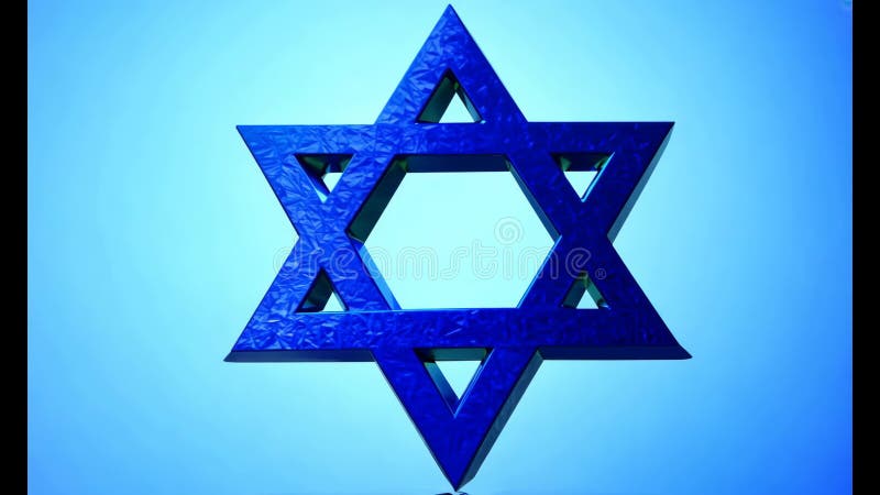 Blue Star of David with Glowing Light Effect in the Background. Stock ...