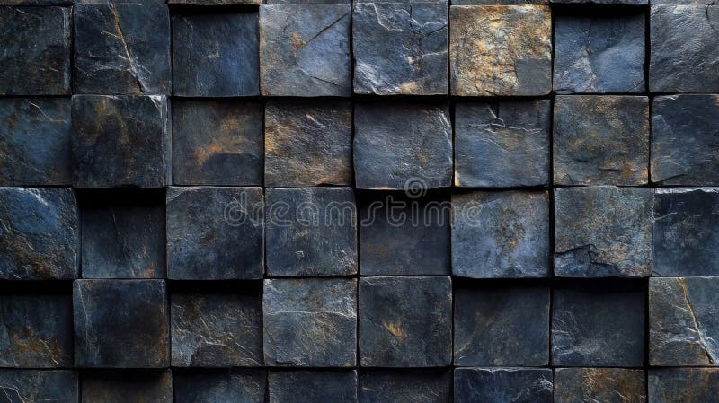 Dark Blue Stone Cubes Texture Background Stock Illustration ...