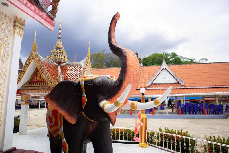 The Dark Blue Stone Stone Elephant Statue Stock Photo - Image of nature ...