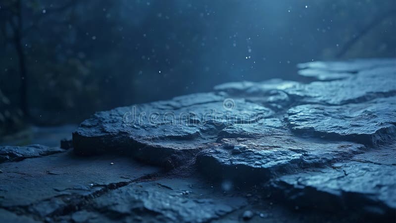 Dark Blue Stone Texture Background, Mystical Night Scene with Rough ...