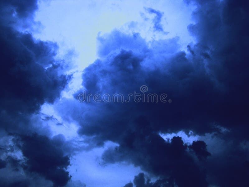 A Dark Blue Storm in the Sky. Stock Photo - Image of storm, clouds ...
