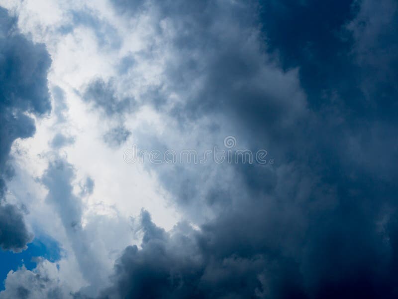 Dark Blue Stormy Cloudy Sky. Natural Photo Background Stock Photo ...