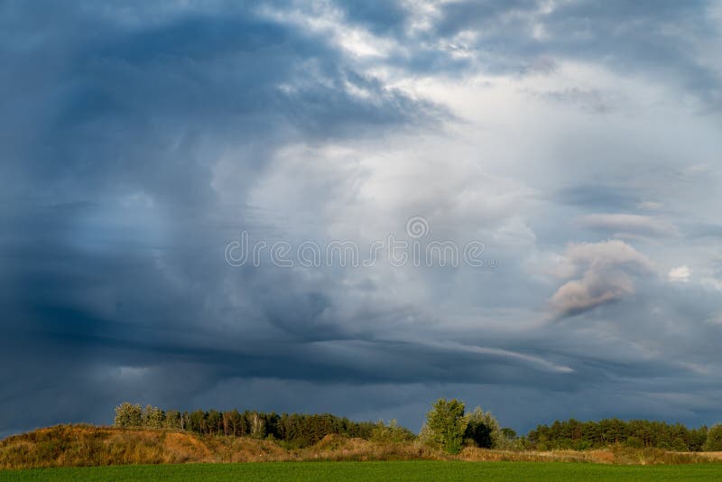 Dark Blue Stormy Sky Background Stock Photo - Image of light, dramatic ...