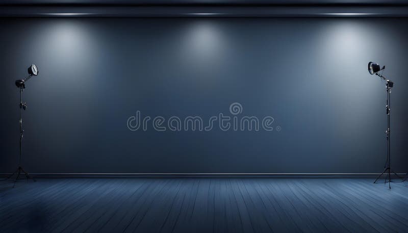 Dark Blue Studio Room Background Stock Illustration - Illustration of ...