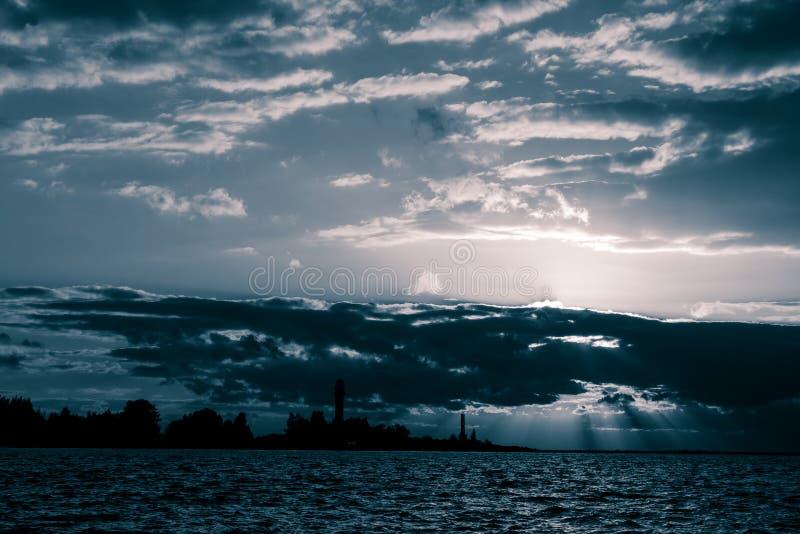 Dark blue sunset sky stock photo. Image of cloudscape - 92564214