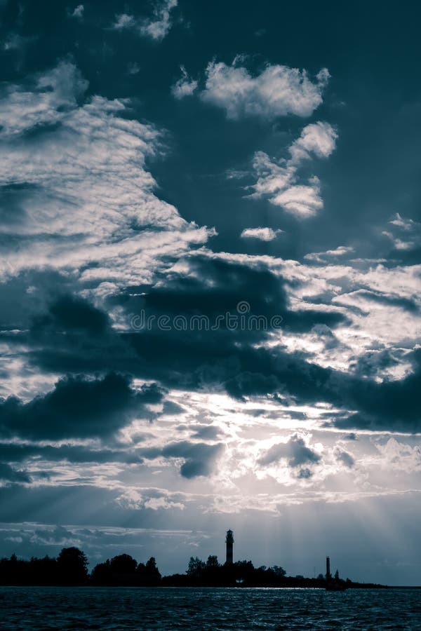 Dark blue sunset sky stock photo. Image of lighthouse - 92564586