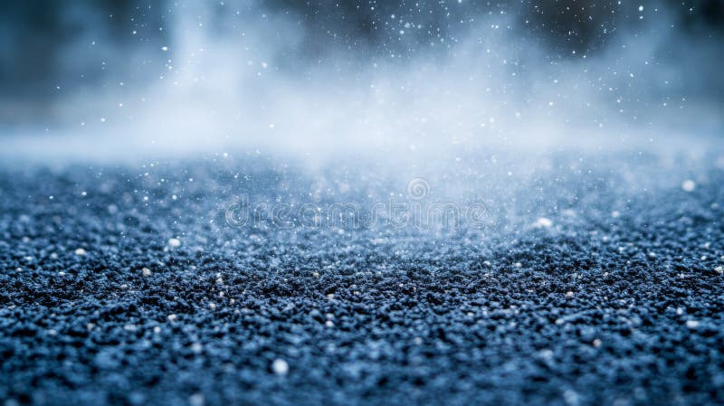 Dark Blue Surface with Falling Particles and Mist Stock Illustration ...