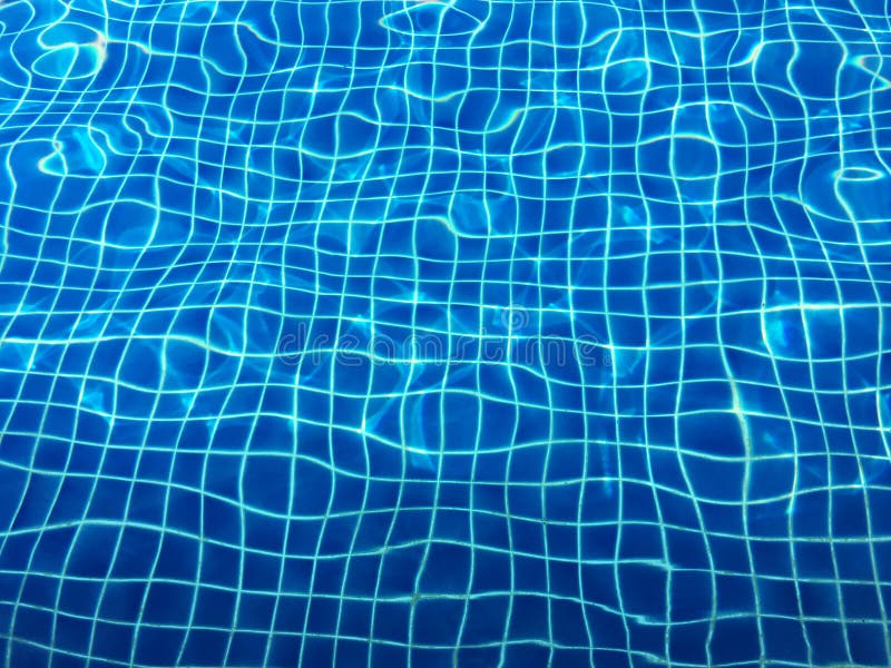 Dark Blue Swimming Pool Water with Tiles and Palm Tree Shadow Stock ...