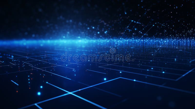 Dark Blue Technical Background: Abstract Technology Stock Illustration ...