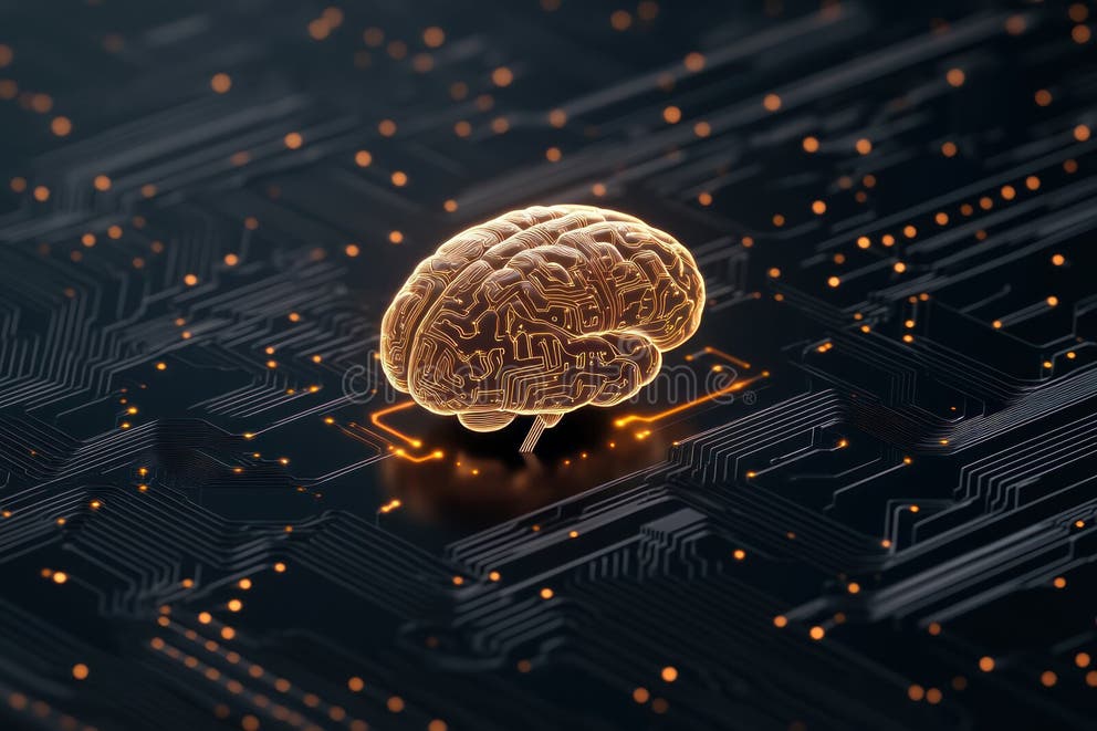 Tech Aesthetics: Dark Blue Artificial Intelligence Stock Background ...