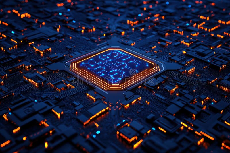 Tech Aesthetics: Dark Blue Artificial Intelligence Stock Background ...