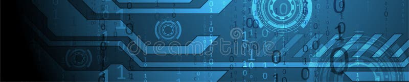 Dark Blue Technology Background with HUD Gear Elements Stock Vector ...