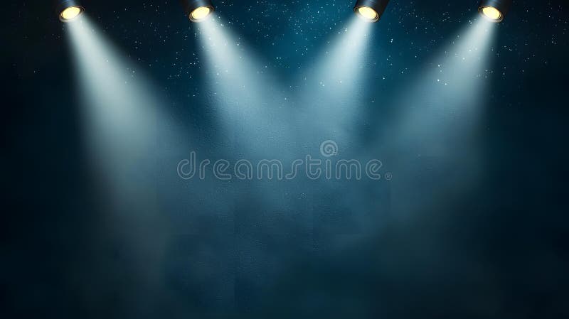 A Dark Blue Textured Background is Illuminated by Three Spotlights from ...