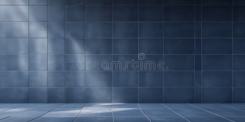 Dark Blue Tiled Wall and Floor with Textured Surface Abstract ...