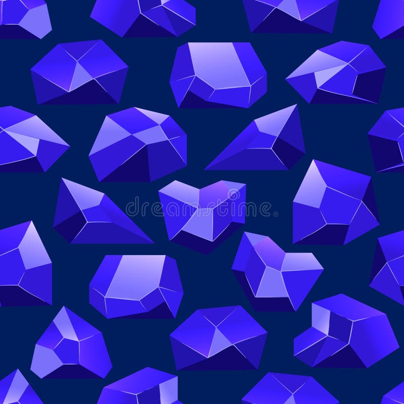Dark Blue Vector Crystals Seamless Pattern Stock Vector - Illustration ...