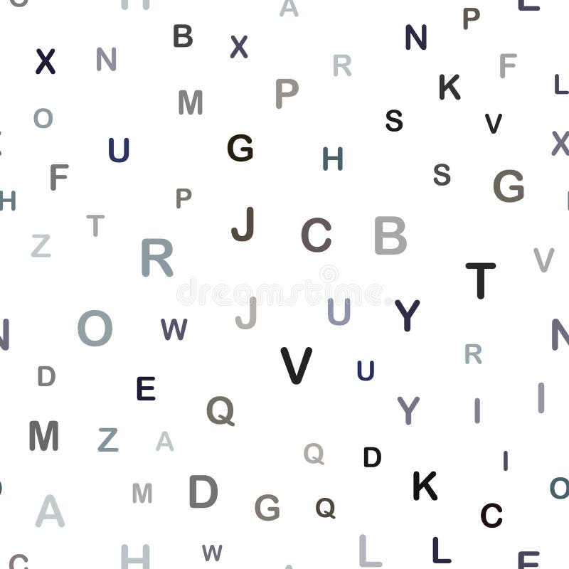 Dark BLUE Vector Seamless Pattern with ABC Symbols. Stock Vector ...