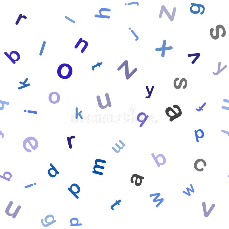 Dark BLUE Vector Seamless Texture with ABC Characters Stock Vector ...