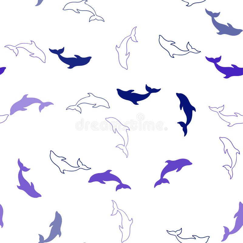 Dark BLUE Vector Seamless Texture with Dolphins Stock Vector ...