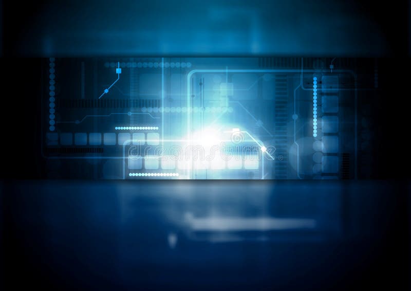 Dark Blue Abstract Concept Polygonal Tech Background Stock Vector ...