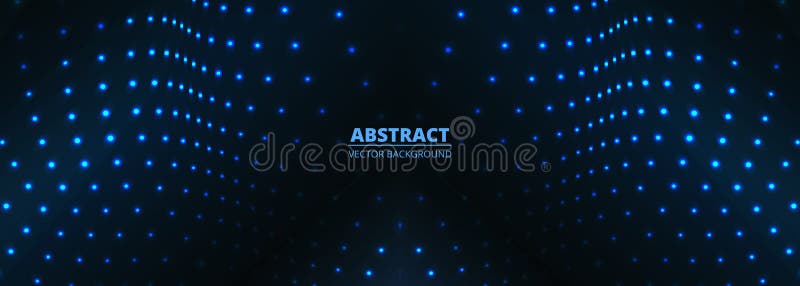 Dark Blue Vector Wide Futuristic Abstract Background with Blue Particle ...